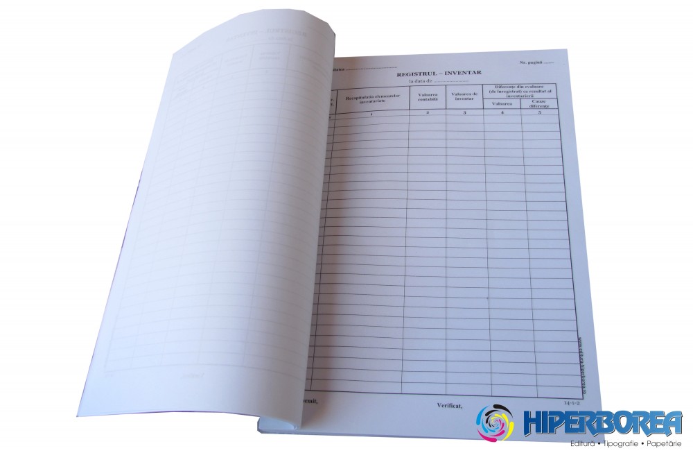 Registru inventar – copertă simplă