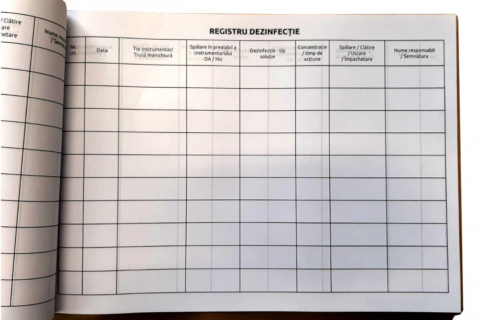 Registru de dezinfectie