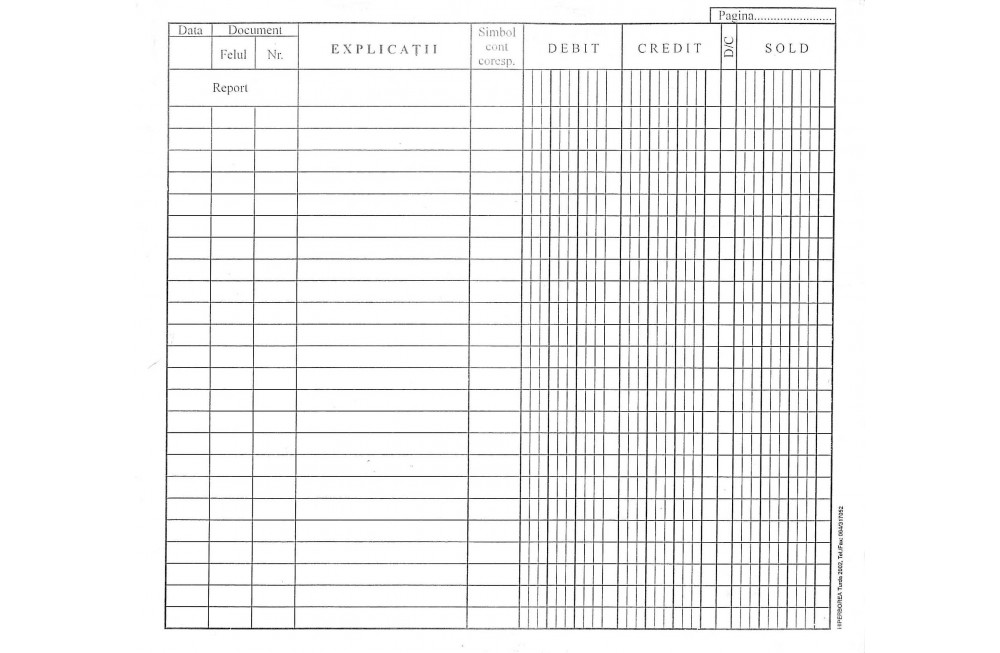 Fişă de cont pentru Operaţii diverse