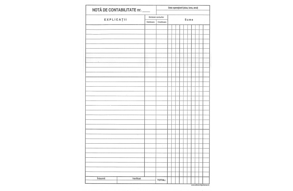 Notă de contabilitate